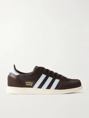 ADIDAS ORIGINALS Japan Sq Suede-trimmed Leather Sneakers - Brown