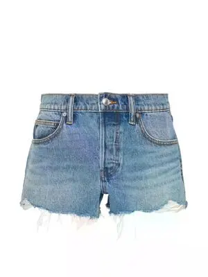 Alexander Wang Crystal-embellished Frayed Shorts - Blue
