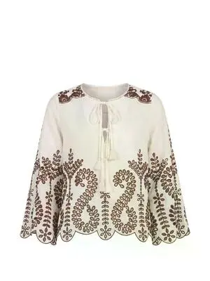 CHRISTY LYNN Kora Embroidered Blouse - Neutrals