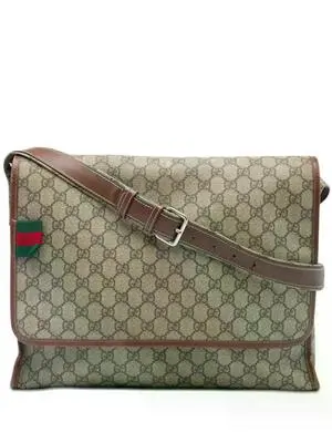 Gucci 2016-2026 Gg Supreme Web Messenger Bag Crossbody Bag - Neutrals
