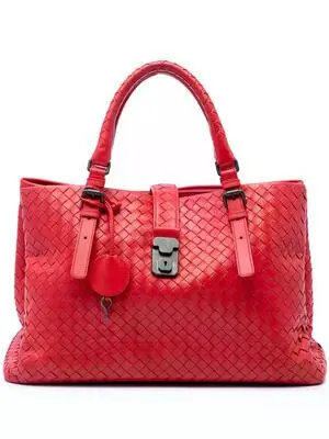 Bottega Veneta 2012-2026 Medium Nappa Intrecciato Roma Tote Bag - Red