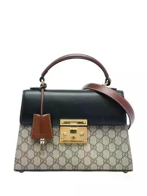 Gucci 2016-2026 Small Gg Supreme Padlock Satchel - Neutrals