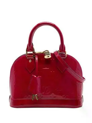 LOUIS VUITTON 2013 Monogram Vernis Alma Bb Satchel - Red