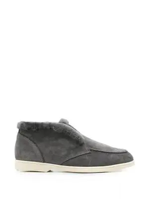DOUCAL'S Shearling-trim Suede Loafers