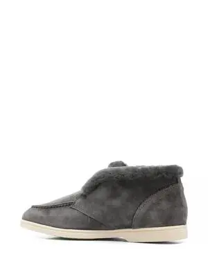 DOUCAL'S Shearling-trim Suede Loafers