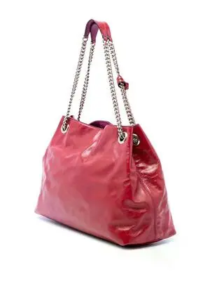 Gucci Patent Soho Chain Tote Bag - Red