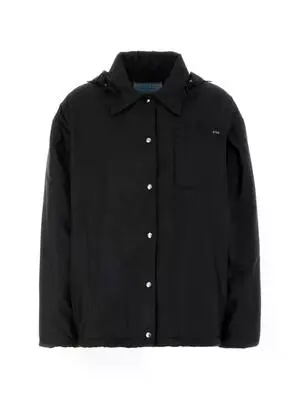 Prada Hooded Press-stud Jacket - Black