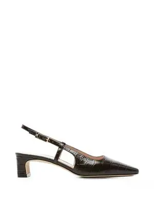 STUART WEITZMAN Croc-effect Slingback Pumps - Brown