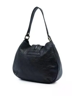 Gucci Embossed Leather Hobo Bag - Black