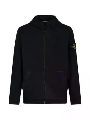 Stone Island Logo-patch Zip-up Hoodie - Blue