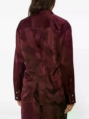 GANNI Floral Motif Tie-waist Shirt