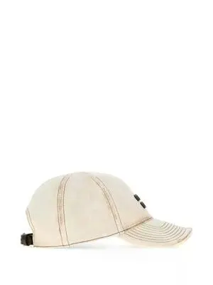 Miu Miu Distressed Logo Patch Baseball Cap