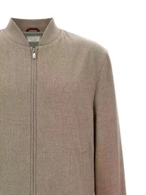 Brunello Cucinelli Mélange-texture Zip-up Bomber Jacket