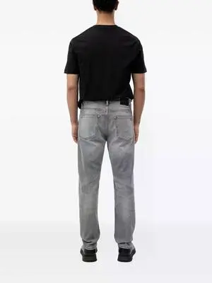 BOSS Faded-effect Straight-leg Jeans