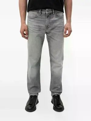 BOSS Faded-effect Straight-leg Jeans