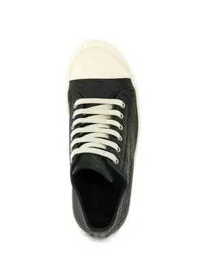 Rick Owens Python-effect Hammered Leather Sneakers