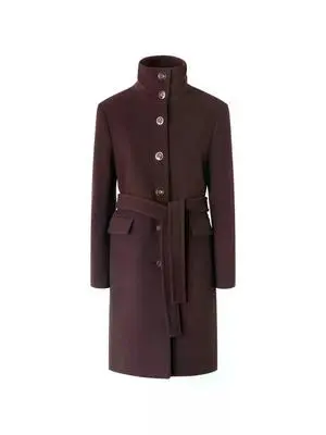 Pinko Belted Button-down Coat - Brown