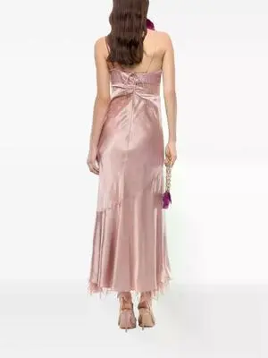 Pinko Lace-trim Twisted Detail Midi Dress