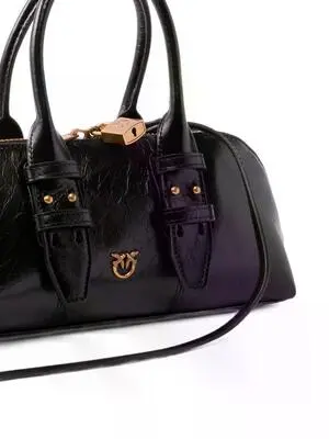 Pinko Love Birds Leather Tote Bag - Black