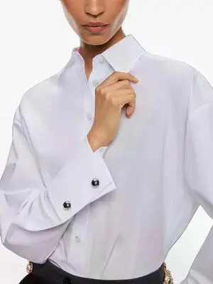 Pinko Embellished Cuff Cotton Shirt