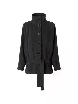Pinko Belted Funnel-neck Coat - Grey