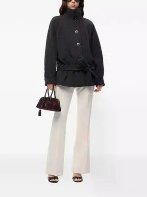 Pinko Belted Funnel-neck Coat