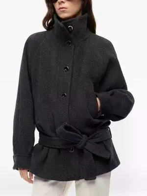 Pinko Belted Funnel-neck Coat