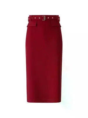 Pinko Belted Slit-detail Midi Skirt - Red