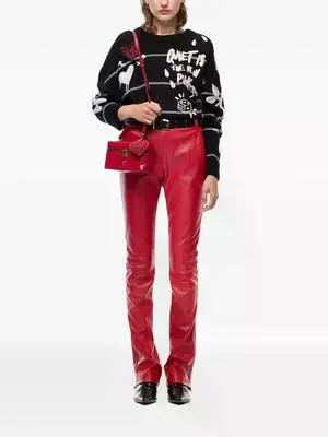Pinko High-shine Fla Trousers