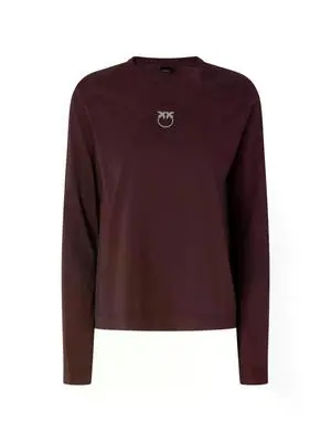 Pinko Long Sleeve T-shirt With Love Birds Plaque - Red