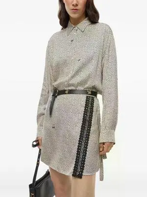 Pinko Polka-dot Lace Trim Shirt Dress