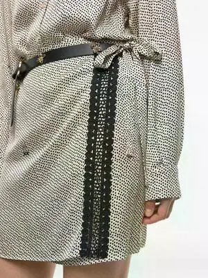 Pinko Polka-dot Lace Trim Shirt Dress