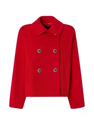 Pinko Double-breasted Pea Coat In Double-layered Wool-blend Cloth