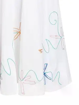 Staud Embroidered Sleeveless Midi Dress