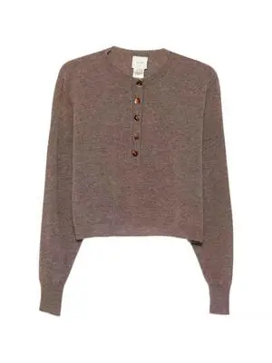 ALYSI Button-fastening Cropped Cardigan - Brown