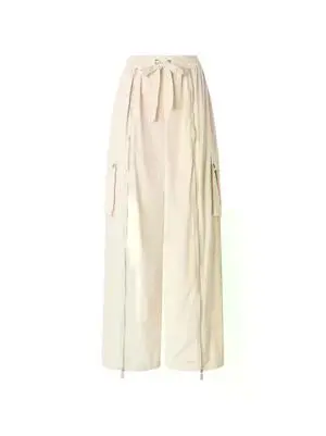 Pinko Palazzo Trousers With Zip And Cargo Pockets - Neutrals