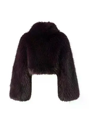 PINKO Cropped Faux Fur Jacket