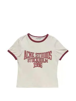 Acne Studios Logo-print Ringer T-shirt - Neutrals