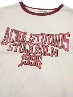 Acne Studios Logo-print Ringer T-shirt - Neutrals