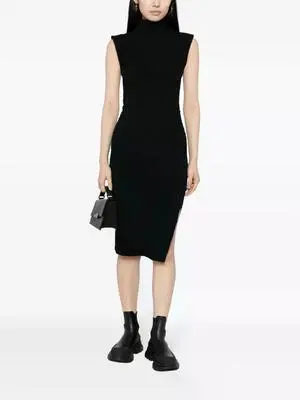 THOM KROM High-neck Midi Dress - Black