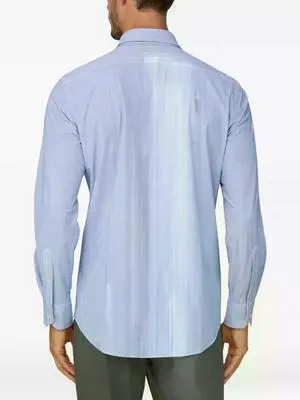 Boggi Milano Shirt Striped Stretch Nylon B Tech Slim Fit - Blue