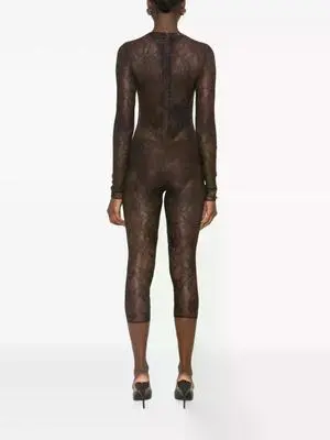 Andamane Sheila Lace-pattern Long-sleeve Jumpsuit