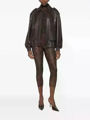 Andamane Ziggy Lace-pattern High-neck Bodysuit - Brown