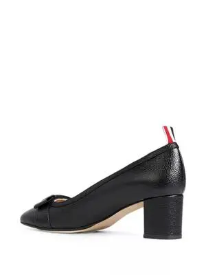 Thom Browne Bow-detailed Pebbled-leather Pumps