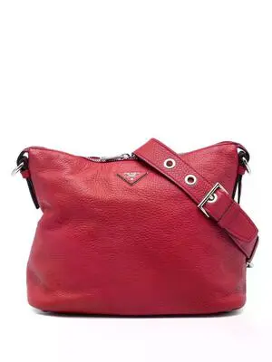 Prada 2010-2026 Vitello Daino Shoulder Bag - Red