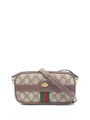 Gucci 2016-2026 Mini Gg Supreme Web Ophidia Crossbody Bag - Neutrals
