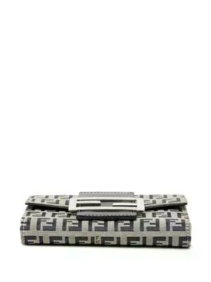 Fendi 2000-2010 Zucchino Canvas Trifold Wallet Small Wallets