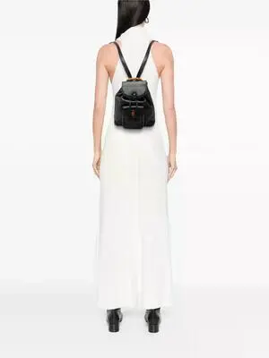 Gucci 20th Century Calfskin Bamboo Backpack - Black