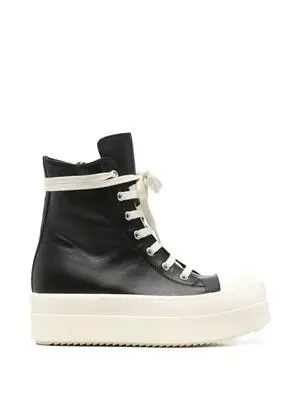 Rick Owens Leather High-top Sneakers - Black