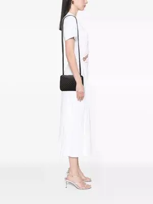 Celine 2000 Leather Trimmed Macadam Canvas Messenger Bag Crossbody Bag